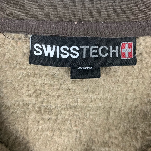 Swiss Tech | Sweaters | Swisstech Khaki Fleece Zip Crew Neck Sweater ...